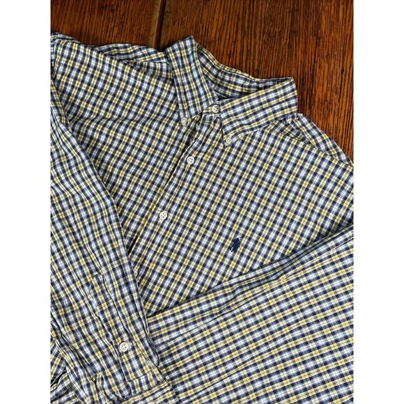 Lauren Ralph Lauren | Shirts | Ralph Lauren Mens Yellow Blue Plaid Xl Long Sleeve Button Down ...